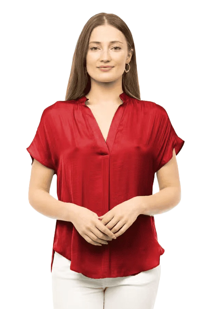 The Ashlyn Top- Holiday Red – Love Bella